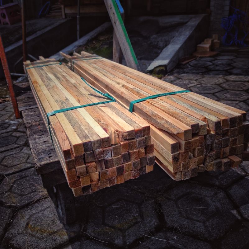 Jual Kayu Damar Batangan Kotak/ Reng / Kaso / Kayu lis Ukuran 2×3 cm ...