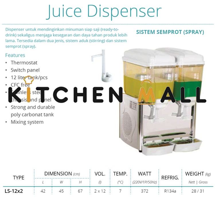 Jual GEA LS-12x2 JUICE DISPENSER / JUS DISPENSER SISTEM SEMPROT (SPRAY ...