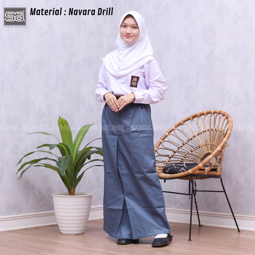 Jual ROK SMA MA Seragam Sekolah Panjang Model Span Belah Tengah Abu-Abu ...