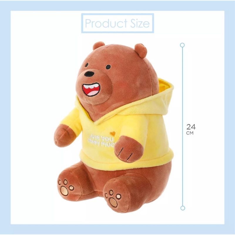 Jual MINISO x WE BARE BEARS! Lovely sitting plush toy. Icebear/panda ...
