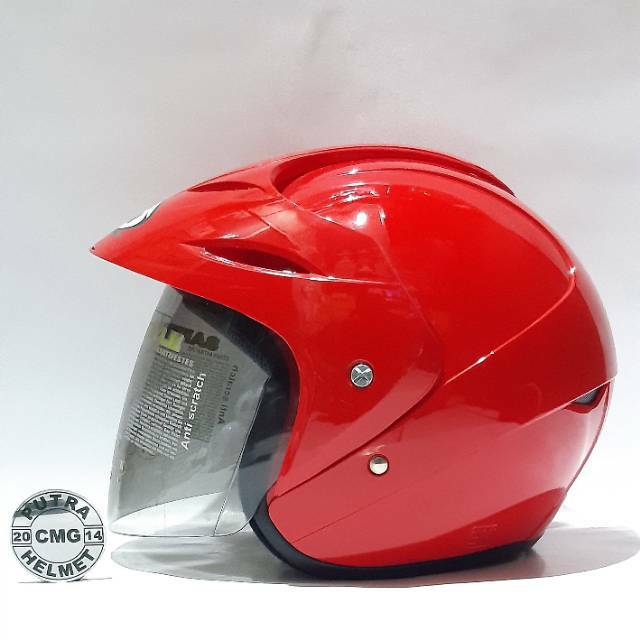 Jual HELM HIU NICO SOLID RED MERAH CABE | Shopee Indonesia