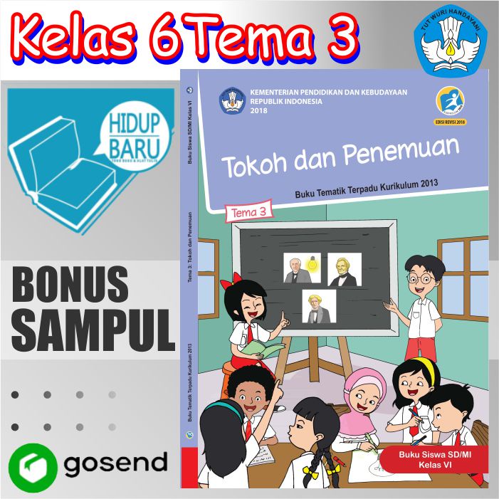 Jual Buku Tematik Tema Kelas 6 SD MI Tema 3 Semester 1 tokoh dan penemuan Bandung | Shopee Indonesia