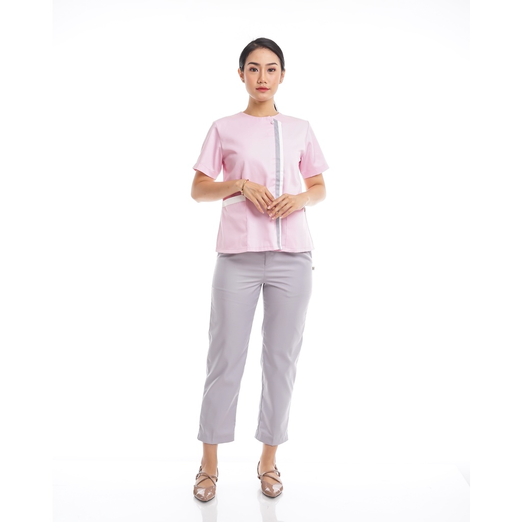 Jual Cindy Set Soft Pink Baju Seragam Suster ART Nanny Baby sitter ...