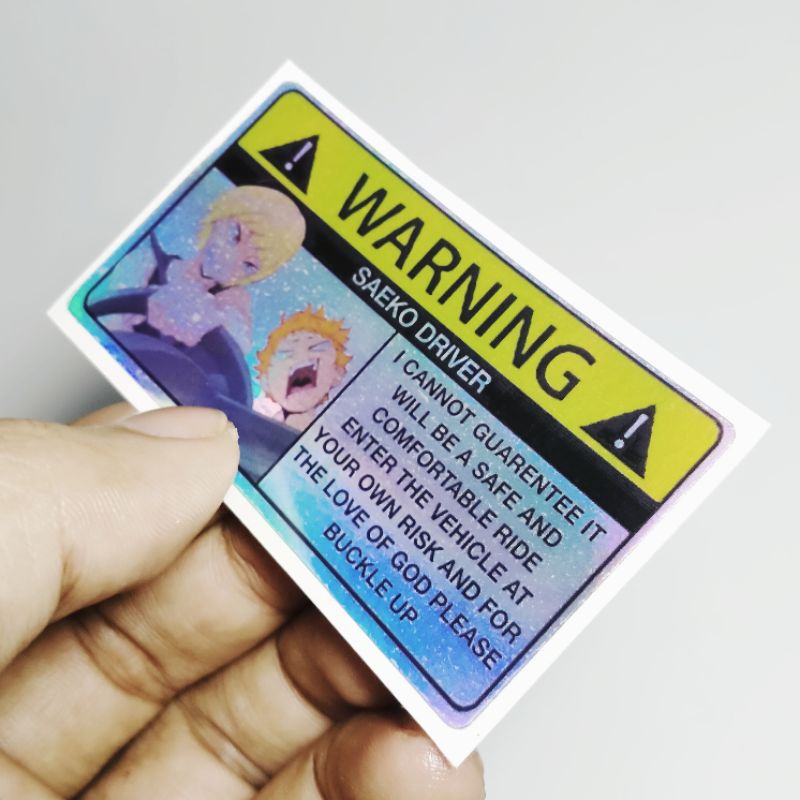 Jual sticker warning anime japan saeko driver | Shopee Indonesia