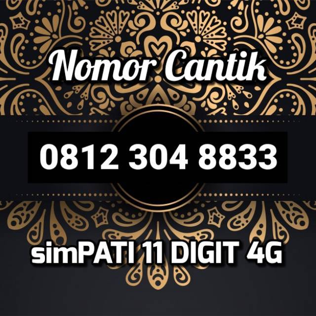 Jual Kartu Perdana Telkomsel Nomor Cantik Simpati 11 Digit Nomer 0812 304 8833 | Shopee Indonesia