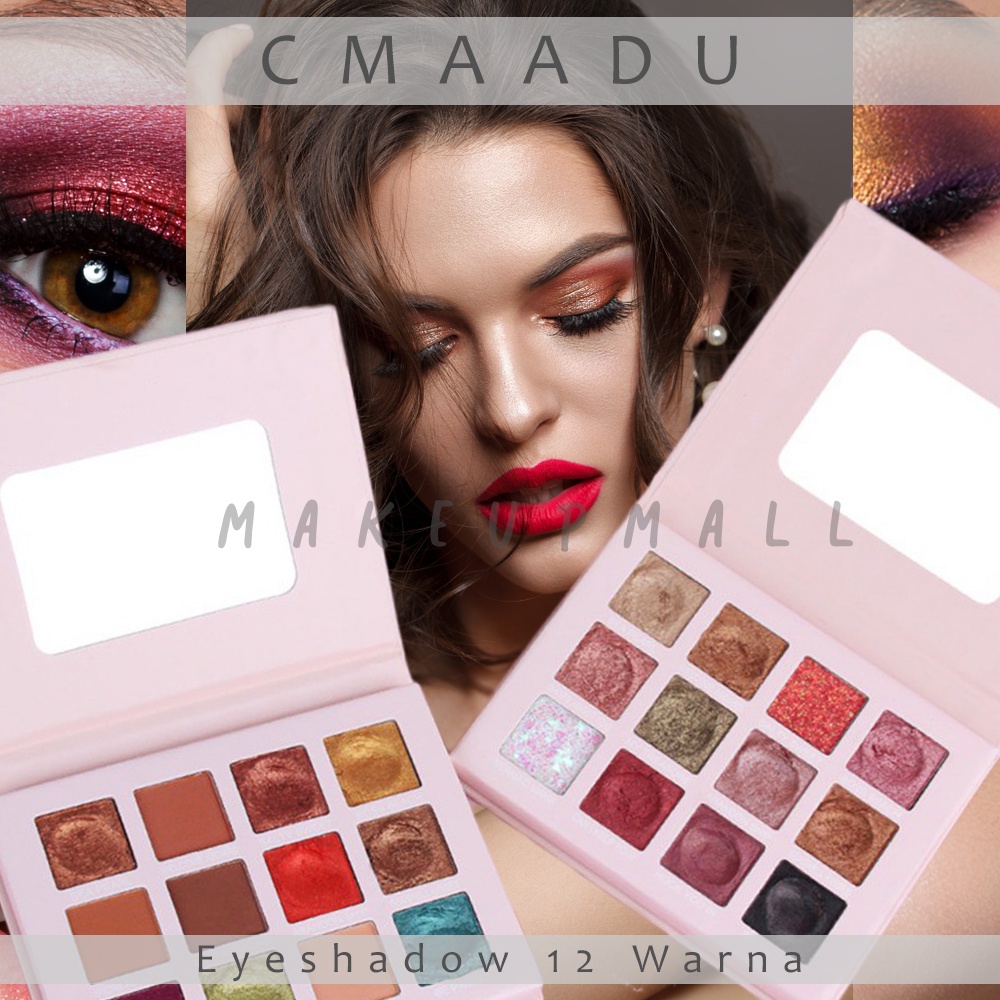 Jual Eyeshadow Merk CMAADU 12 WARNA Colors Shimmer Palet Eyeshadow ...