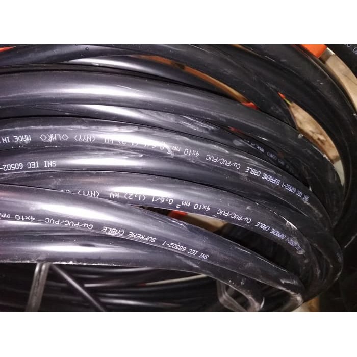 Jual Kabel Listrik Kawat Hitam NYY 4 x 10 4x10 Supreme (Meteran) Kabel NYY 4 x 10mm 4x10mm ...