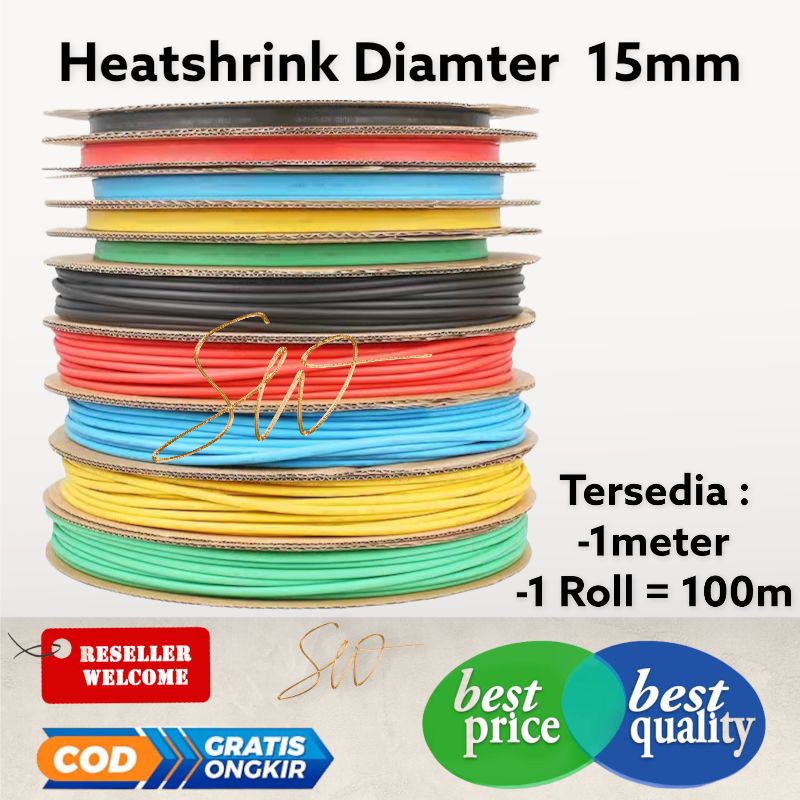 Jual HEATSHRINK TUBE 15mm SELANG SELONGSONG KABEL BAKAR 1ROLL | Shopee Indonesia