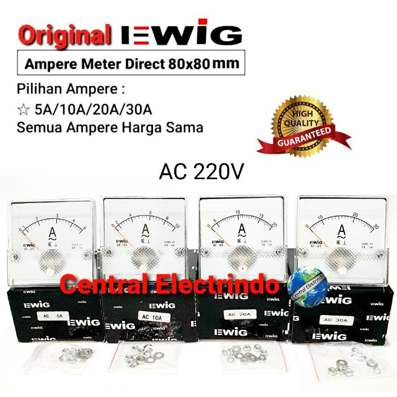 Jual Ampere Meter Analog Direct EWIG 80x80mm. | Shopee Indonesia