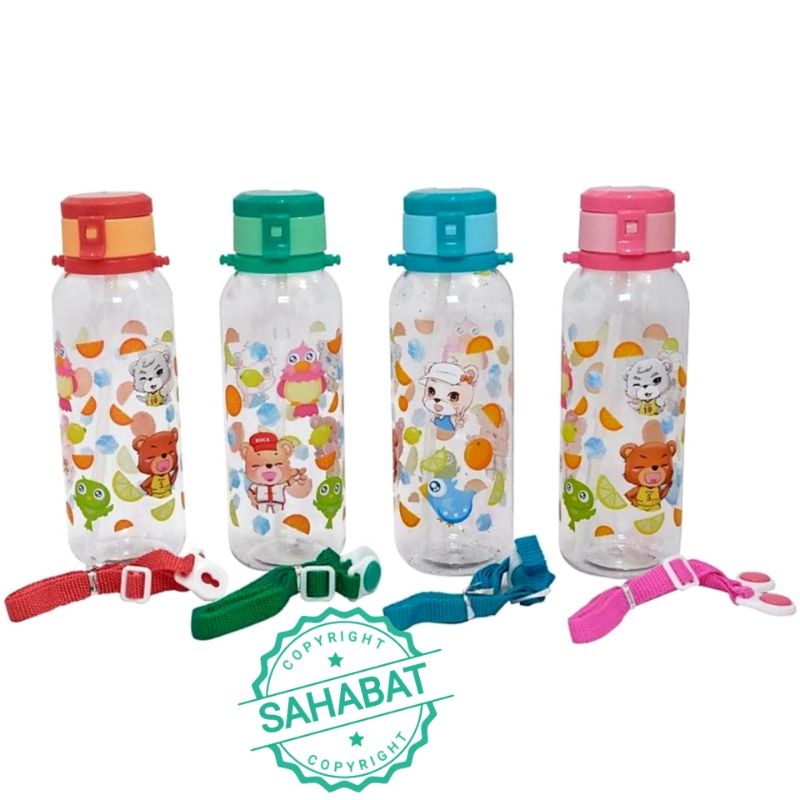 Jual BOTOL MINUM ANAK 2175-1 BPA FREE DILENGKAPI DENGAN TALI DAN ...