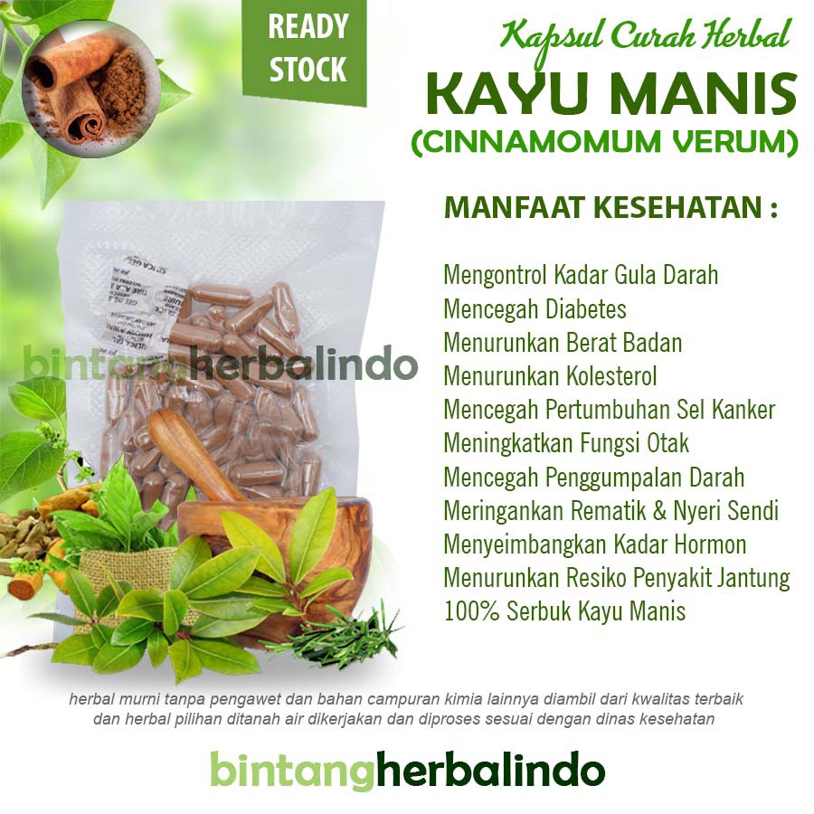 Jual Kapsul Curah Herbal KAYU MANIS 200x600mg Antioksidan Alzheimer ...