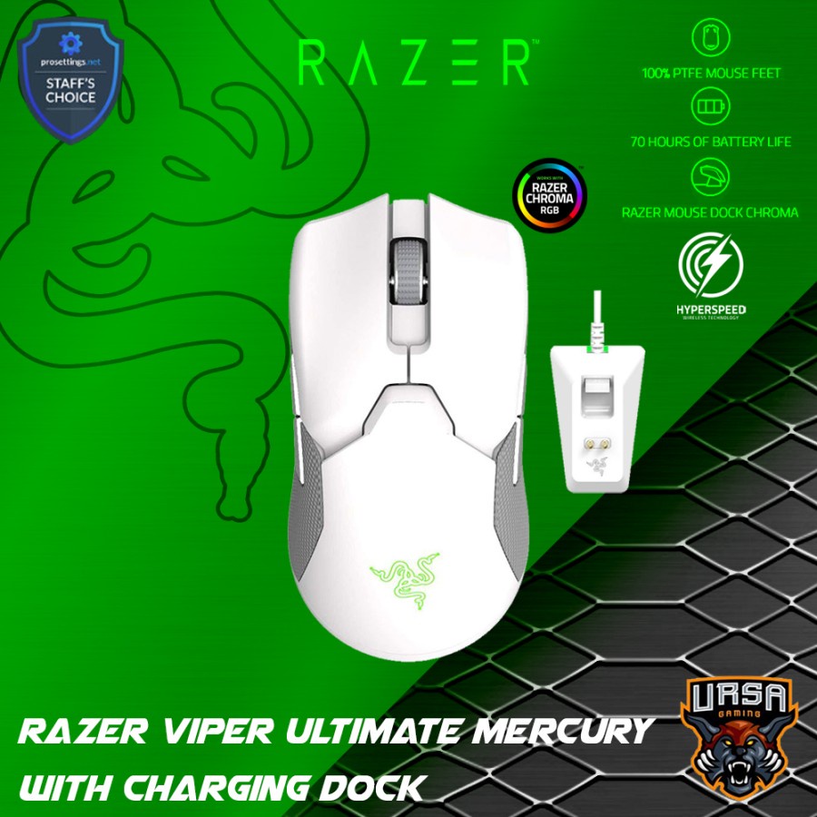 Jual Mouse Razer Viper Ultimate Mercury With Dock - Wireless - Gaming ...