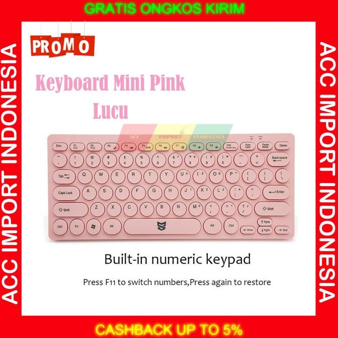 Jual Keyboard Pink Lucu Belajar Wired Portable Pc Laptop Windows Vista ...