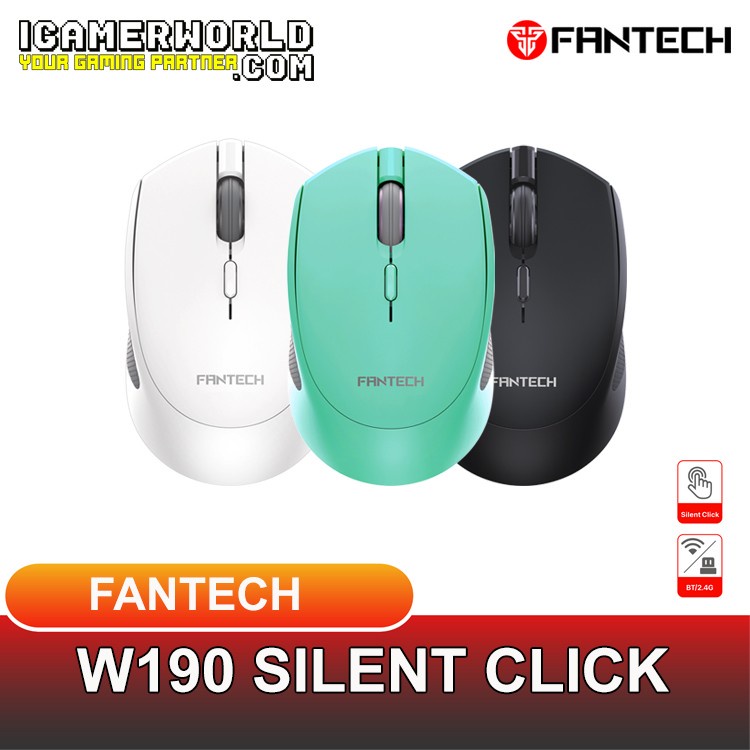 Jual Fantech W190 Silent Click Dual Mode Wireless Bluetooth Mouse ...