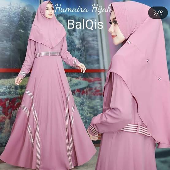 Jual Gamis Syari Set Hijab Lebaran 2024 BALQIS SYARI Bahan WOLFICE MIX ...