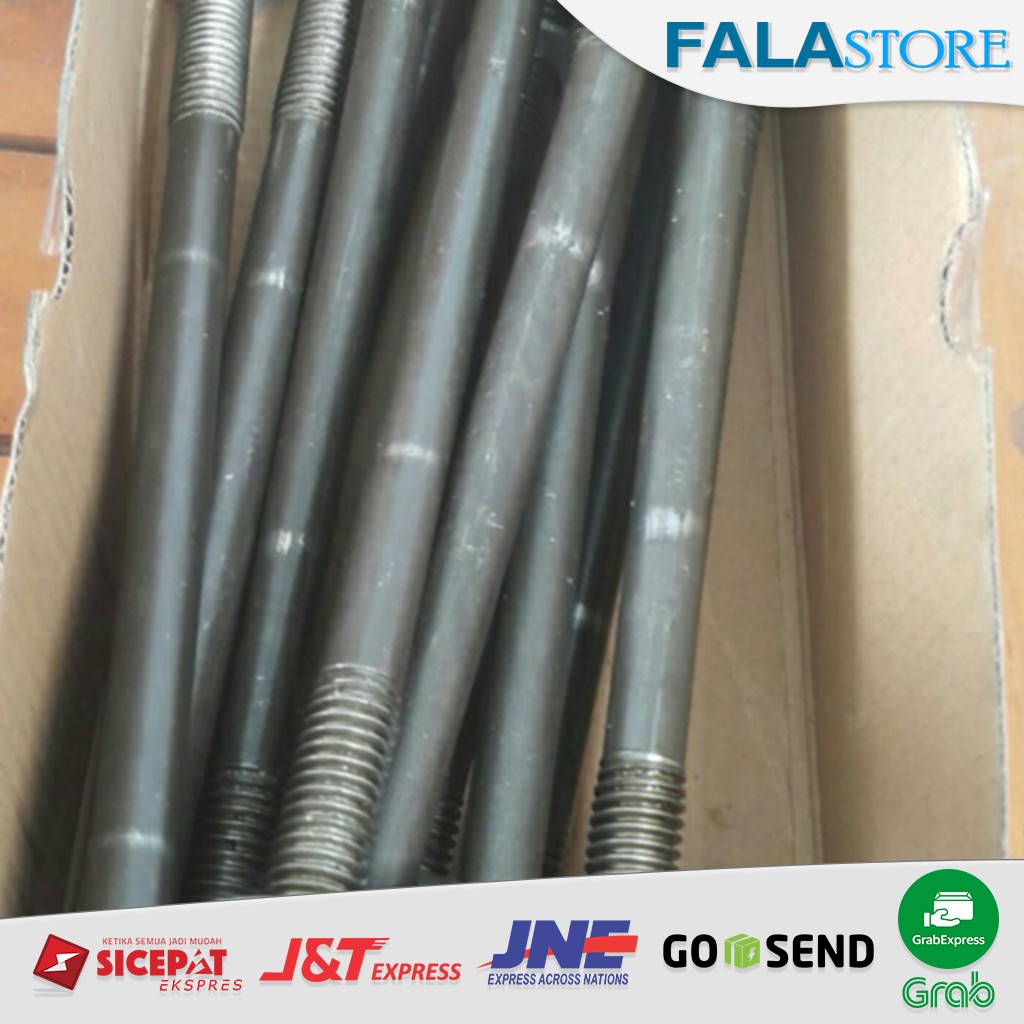Jual BAUT MUR HITAM BAJA PANJANG 12MM 20CM 25CM BAUT BAJA HITAM KUNCI 1 10cm 15cm 20cm 12 Kunci ...