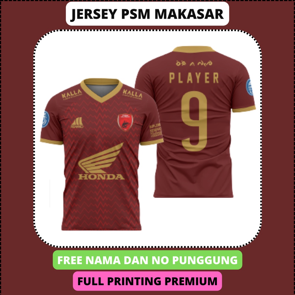 Jual JERSEY PSM MAKASAR 2022-2023 FREE NAMA DAN NO NO PUNGGUNG FULL ...