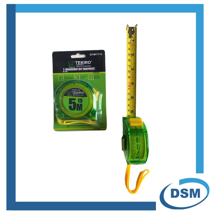 Jual TEKIRO METERAN 5 METER TRANSPARAN MEASURING TAPE GT-MT1719 ...