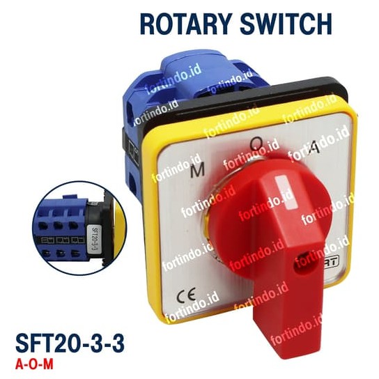 Jual Rotary Switch SFT20-3-3 SA16 A-O-M 3P MERK FORT Selector Saklar ...