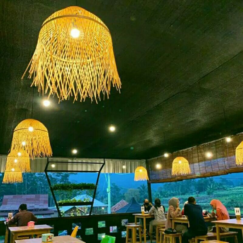 Jual Kap Lampu Gantung Bambu Rumbai Serabut | Shopee Indonesia