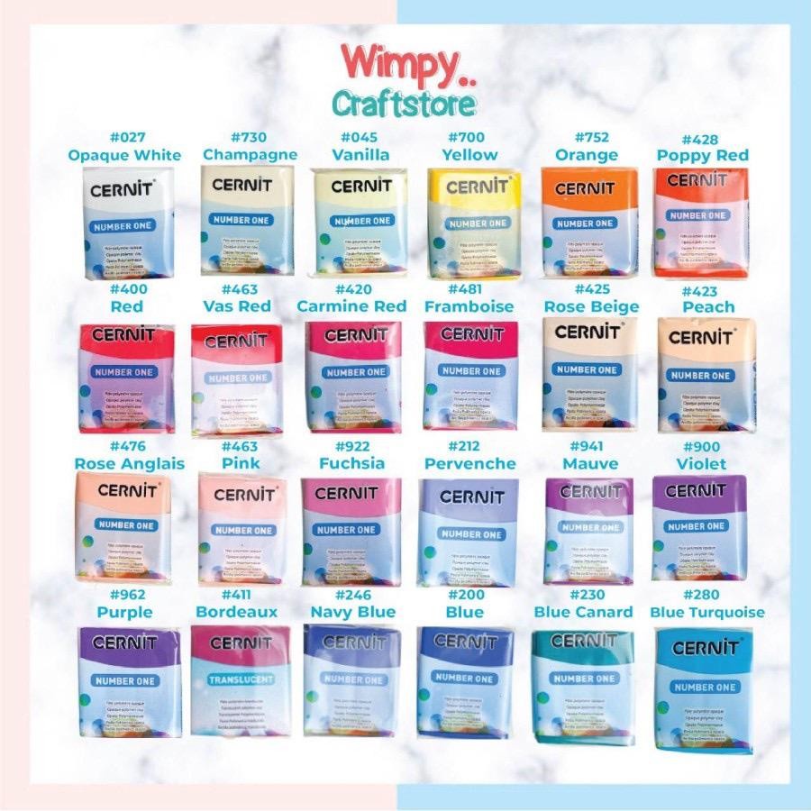 Jual Wimpy - CERNIT Number One POLYMER CLAY Bahan Clay Fimo Classic ...
