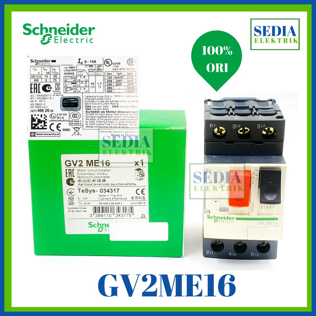 Jual Motor Circuit Breaker MCB GV2ME16 GV2 ME16 GV2 ME 16 | Shopee ...
