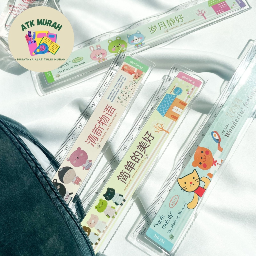 Jual penggaris plastik 20 cm carrot dan rabbit kelinci wortel lucu ...