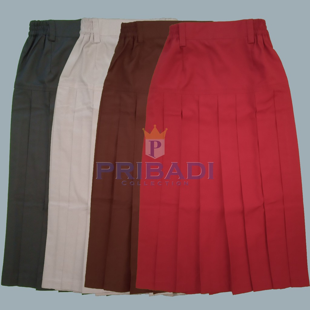 Jual Rok Panjang SD MI Rempel Bawah Pinggang Karet Merah Coklat Pramuka Putih Hitam Hijau ...