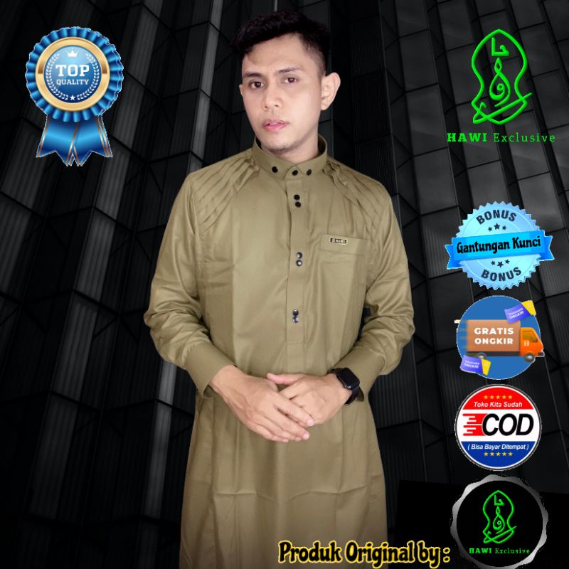 Jual Gamis HAWI MOTIF FARHAN & PALESTIN / PRIA DEWASA / Jubah laki-laki lengan panjang / Busana ...