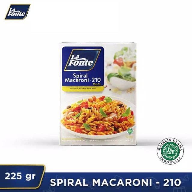 Jual La Fonte Spiral Macaroni - 210 Pasta 225 gr - LaFonte Macaroni ...