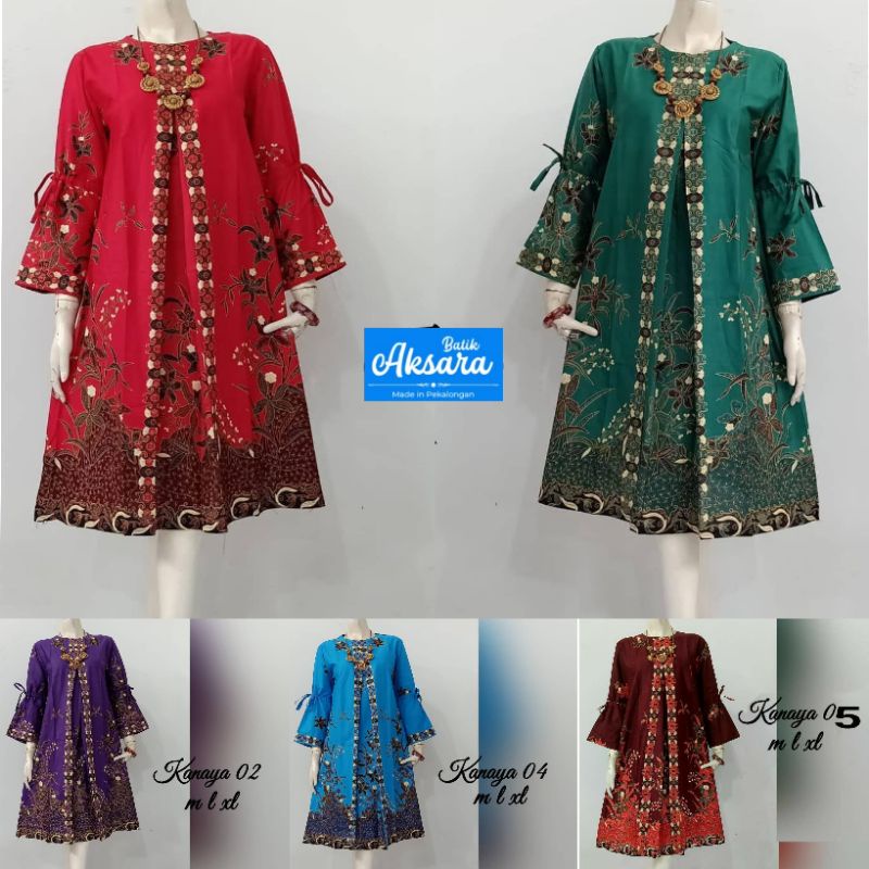 Jual Ori Aksara Batik - Dress Batik Pekalongan Jumbo Ready 5 Warna ...