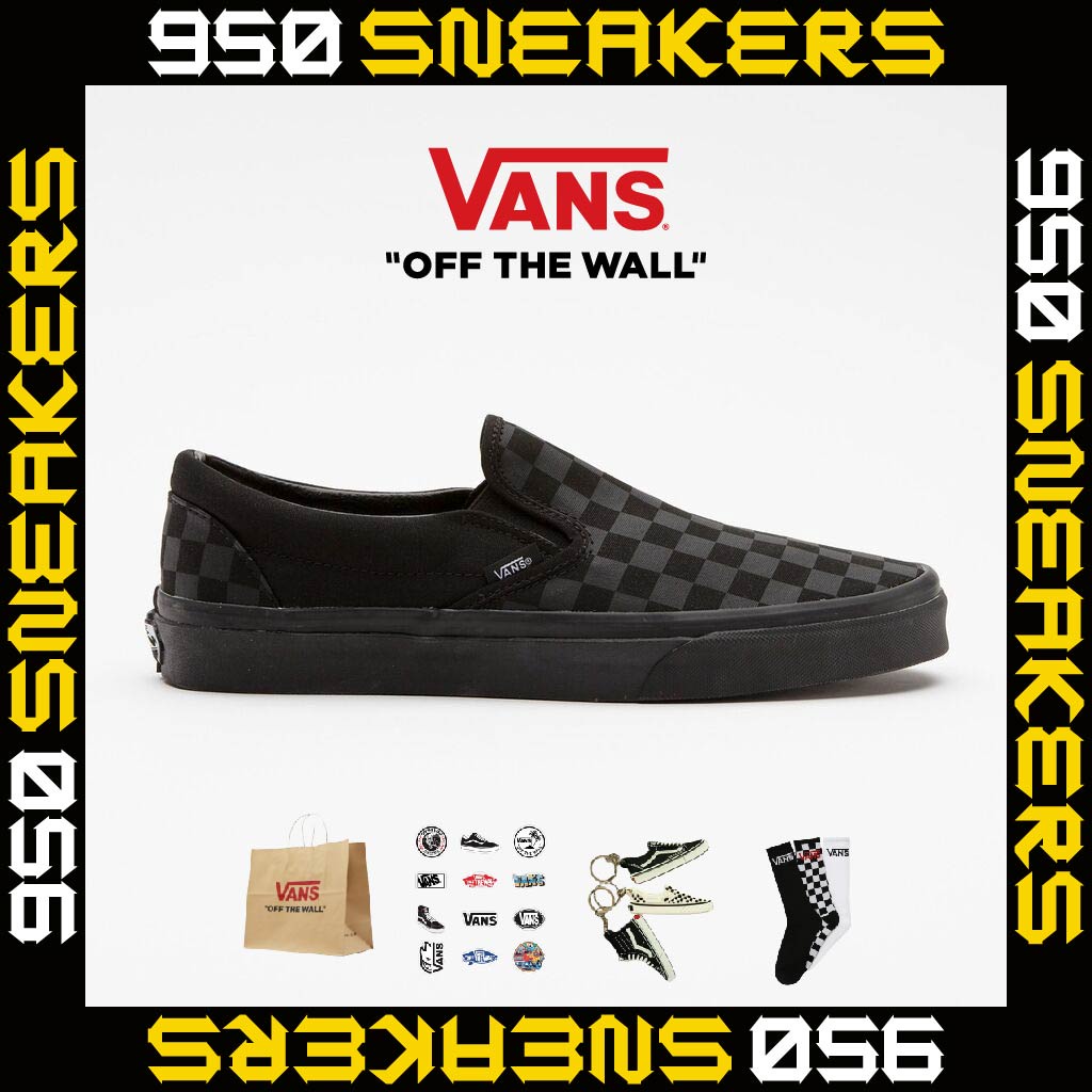 Jual VANS Slip On Checkerboard Mono Black Original | Shopee Indonesia