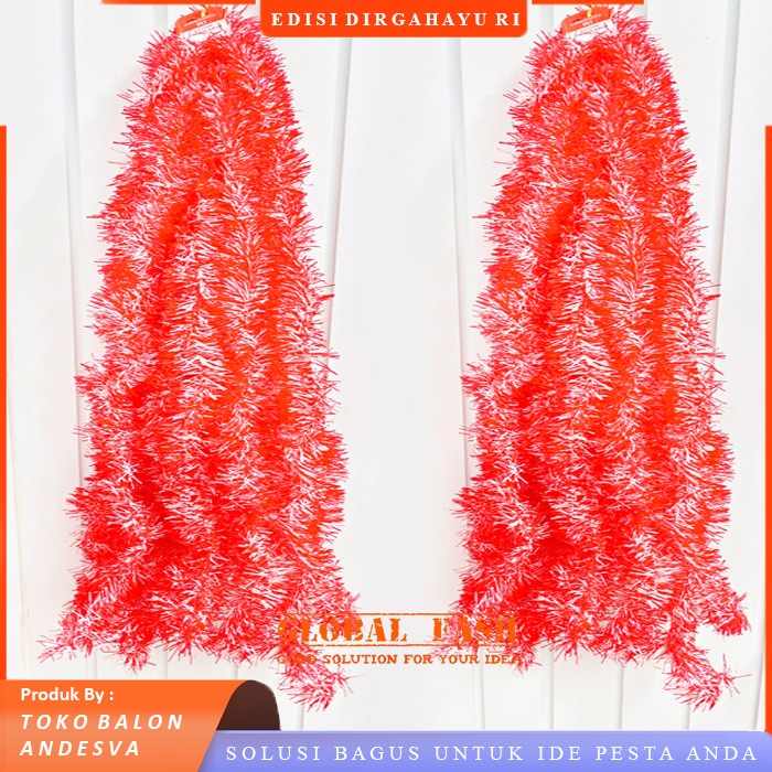 Jual slinger merah putih 2 / rumbai dirgahayu ri / hitasan HUT RI ...