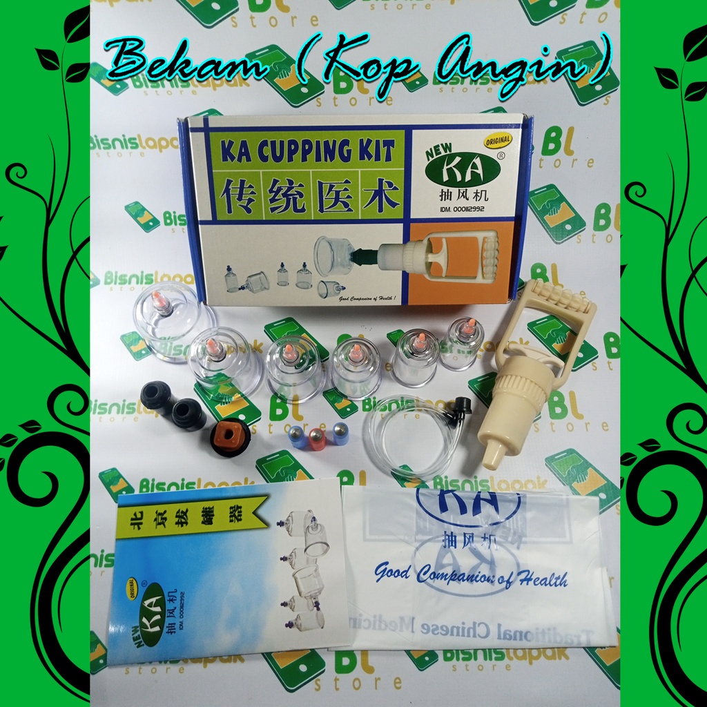 Jual Alat Bekam Kop Angin merk Kongsui atau KA isi 6 Cupping Kit Terapi ...