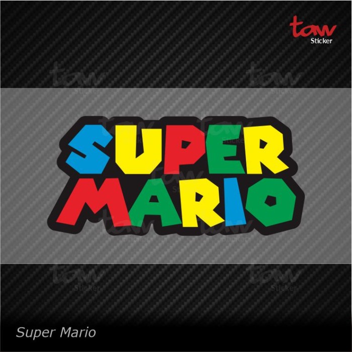 Jual Super mario Logo Cutting Sticker Stiker Helm Kaca mobil motor ...