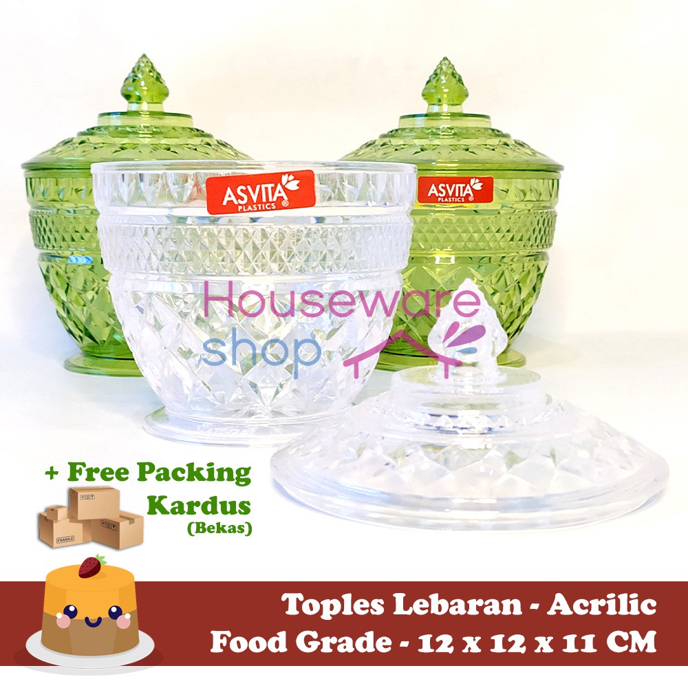 Jual Tempat Makanan Kue Permen / Crystal Jar / Toples Kristal Shafa ...