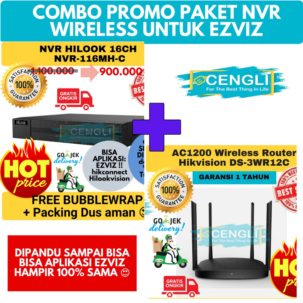 Jual NVR Ezviz 16ch x5S -16CH nvr Wireless 16 Channel by Hikvision ...