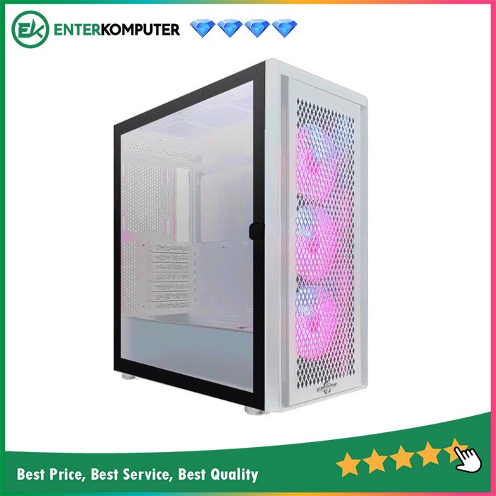 Jual CUBE GAMING STALLA WHITE - ATX - Vertical GPU Exclude Riser ...