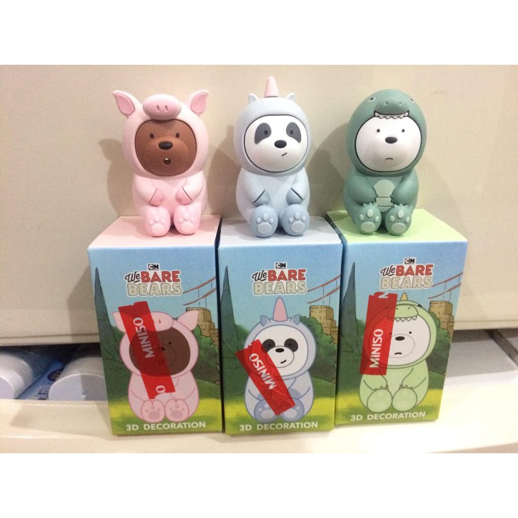 Jual MINISO WE BARE BEARS MINI FIGURE PATUNG MINI 3D DECORATION ...