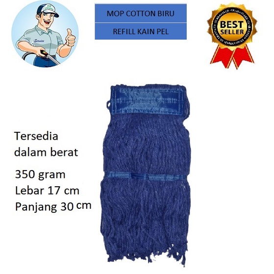 Jual Mop Cotton 350 gram biru | Shopee Indonesia
