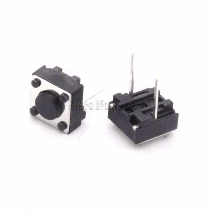 Jual 6x6x5 Tombol Push Button Tactile momentary switch 2pin DIP hitam ...