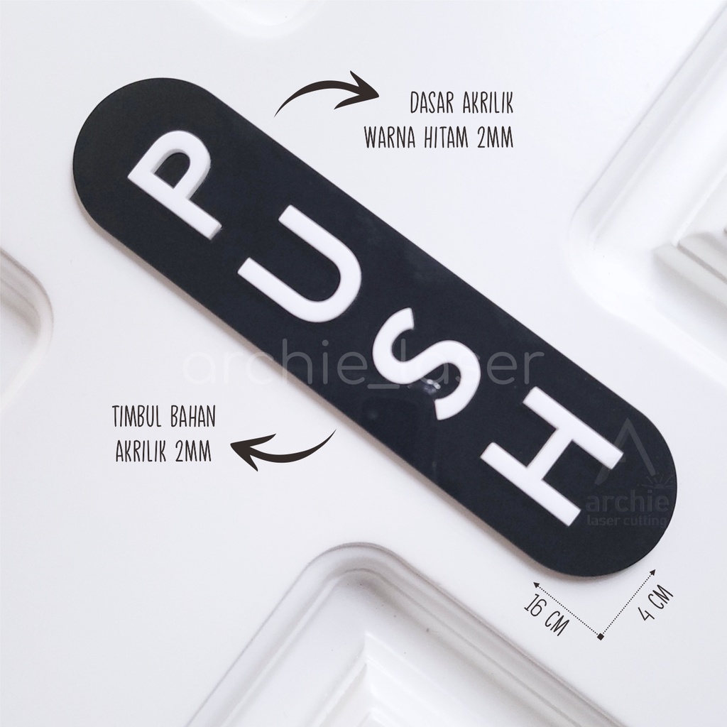 Jual Sign Akrilik Pintu Tarik Dorong Push Pull 16 x 4 cm | Shopee Indonesia