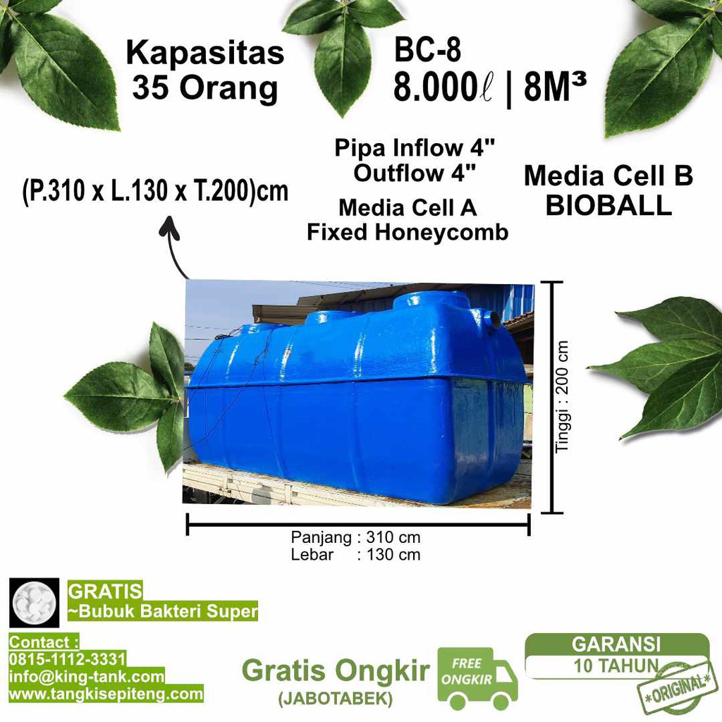 Jual Tangki BIOTANK ANAEROB HORISONTAL 8000L / 8M3 - BIO SEPTIC TANK ...