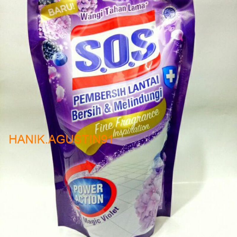 Jual SOS Floor Cleaner (Pembersih lantai) Refill 375 ML Wangi Sereh ...