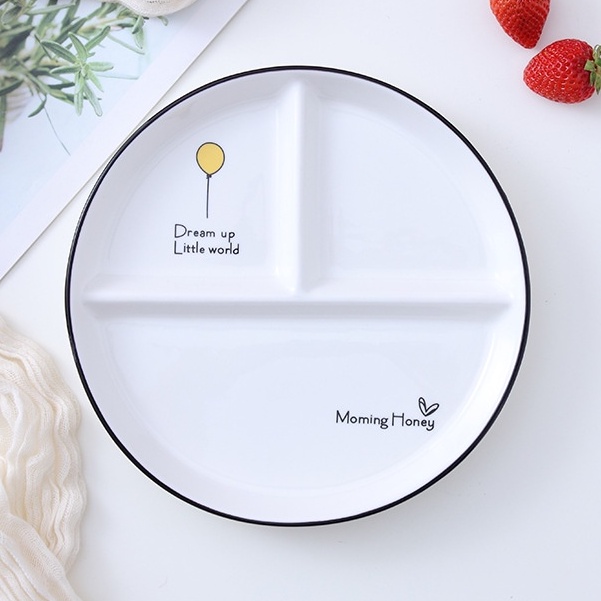 Jual Piring Diet Keramik Estetik / Aesthetic Plate for Diet / Divided ...