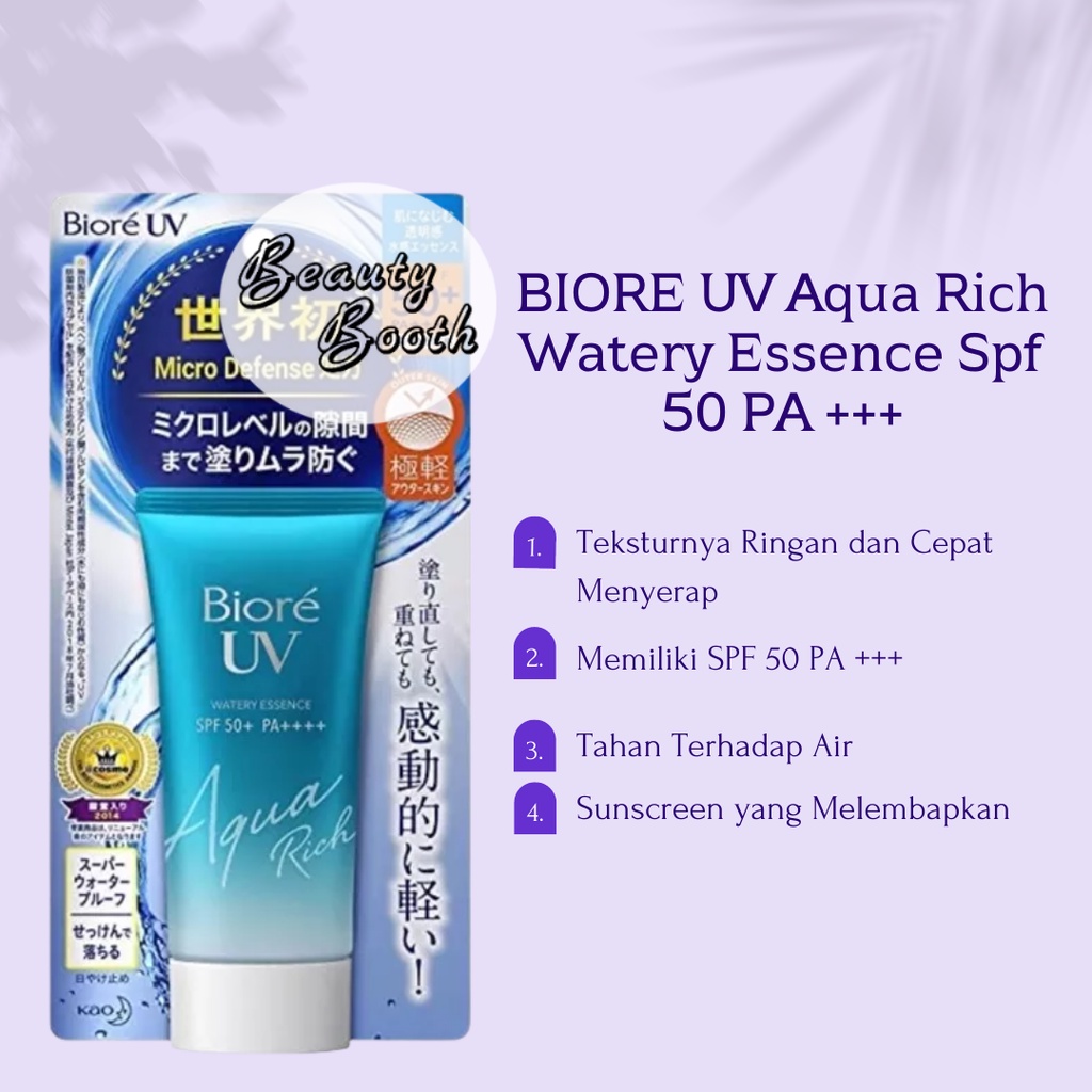 Jual BIORE UV Aqua Rich Watery Essence Spf 50 / NEW / ORIGINAL / BIORE ...