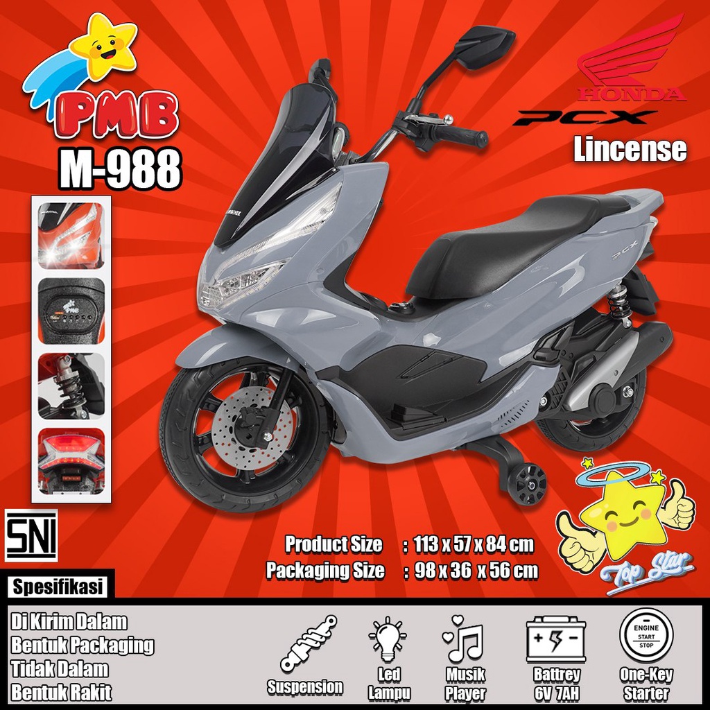 Jual MAINAN MOTOR AKI ANAK PCX M988 PMB/MOTOR AKI ANAK PEDAL GAS/KADO ...