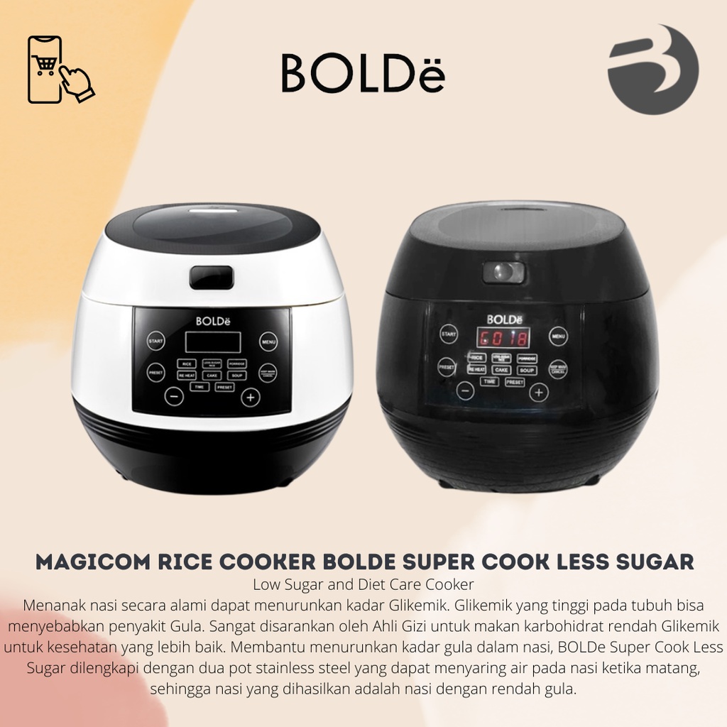 Jual Magicom Rice cooker BOLDe Super Cook Less Sugar | Shopee Indonesia