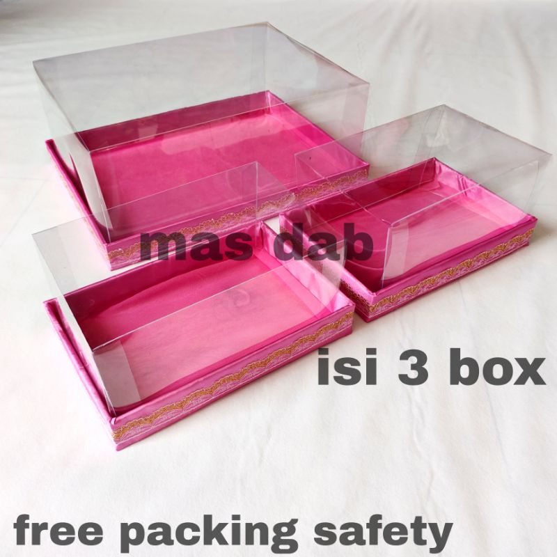 Jual box baki full triplek mika seserahan nikah isi 3kotak | Shopee ...