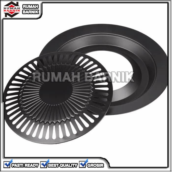 Jual [RB] GRILL PAN PANGGANG PANGGANGAN DAGING SMOKELESS BBQ BULAT ...